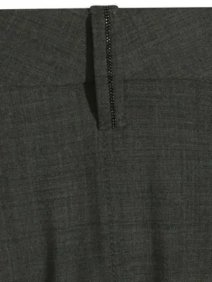 Brunello Cucinelli Wool Blend Midi Skirt - Grey