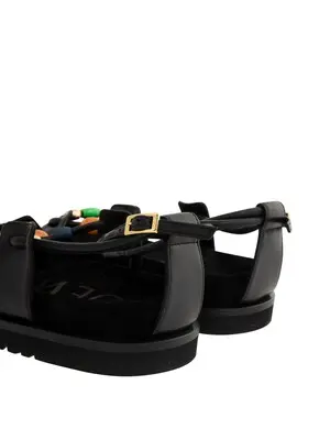 Loewe Pebble Fussbett Leather Sandals - Black