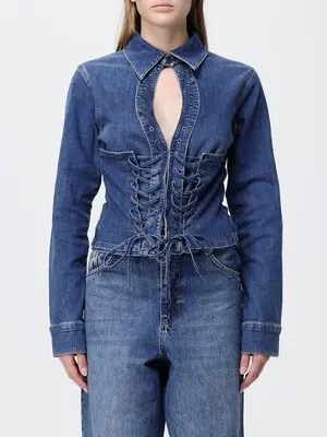 Liu Jo Long-sleeved Slim Fit Cotton Denim Bustier