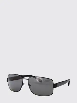 BOSS Rectangular Aviator Metal Sunglasses With Lettering Logo - Black