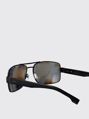 BOSS Rectangular Aviator Metal Sunglasses With Lettering Logo