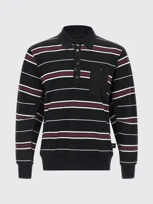 Undercover Striped Long-sleeved Cotton Polo Shirt With Ribbed Collar - Multicolor