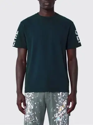 GALLERY DEPT. Cotton T-shirt With Contrast Logo Print On Chest And Back - Black