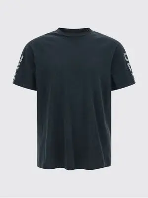 GALLERY DEPT. Cotton T-shirt With Contrast Logo Print On Chest And Back - Black