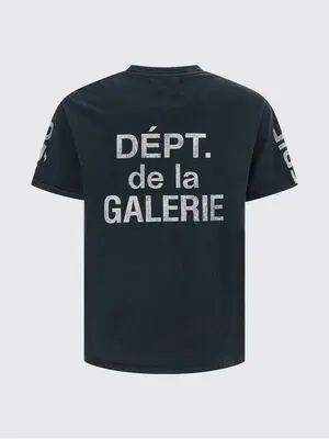 GALLERY DEPT. Cotton T-shirt With Contrast Logo Print On Chest And Back - Black