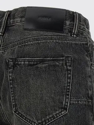 PURPLE BRAND Cotton Denim 5-pocket Knee-length Shorts