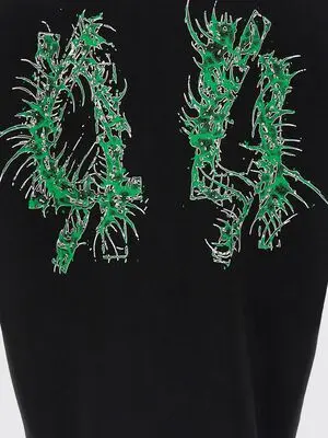44 LABEL GROUP Sleeveless Cotton Hoodie With Back Logo - Black