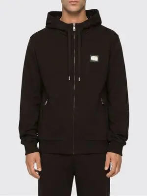 Dolce & Gabbana Cotton Sweatshirt With Logo - Black