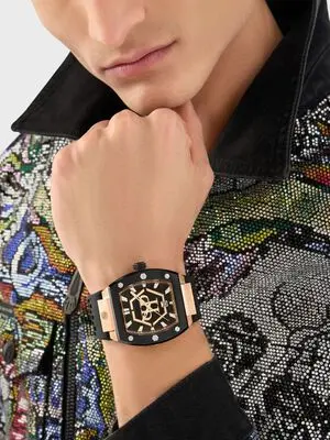 Philipp Plein Chronograph Watch With Silicone Strap - Black