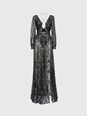 Philipp Plein Lace Long Sleeve Maxi Dress
