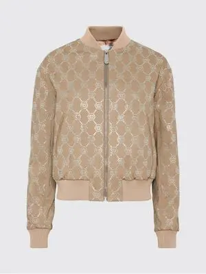 Philipp Plein Monogram Rhinestone Bomber Jacket - Beige