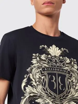 BILLIONAIRE Printed Cotton T-shirt - Blue