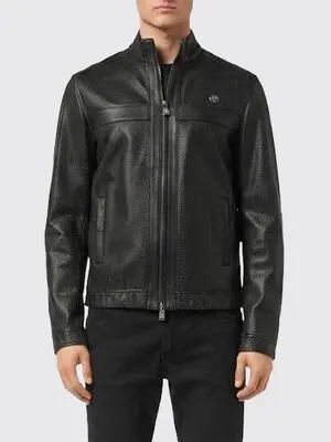 BILLIONAIRE Nappa Leather Biker Jacket - Black