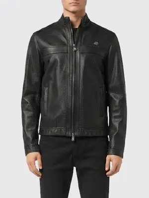 BILLIONAIRE Sheepskin Leather Biker Jacket - Black