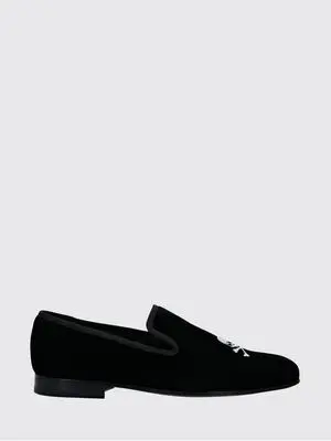 Philipp Plein Velvet Loafers With Embroidered Skull