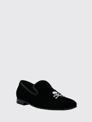 Philipp Plein Velvet Loafers With Embroidered Skull