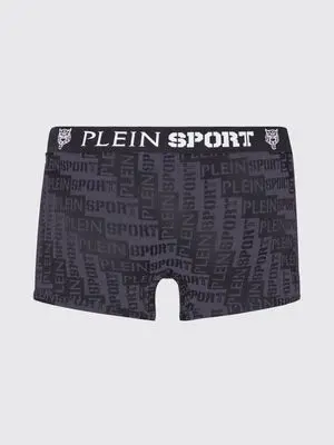 PLEIN SPORT Stretch Cotton Blend Boxer Shorts With Lettering Print Philipp Plein - Black