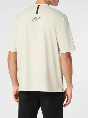 PLEIN SPORT Cotton T-shirt With Chest Logo - Grey