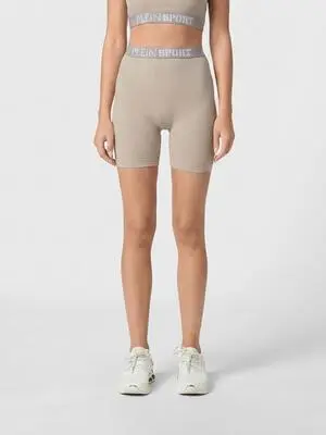 PLEIN SPORT Ribbed Bike Shorts - Grey