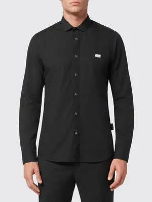 Philipp Plein Classic Cotton Poplin Shirt - Black