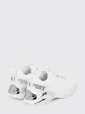PLEIN SPORT Crochet Knit Lace-up Sneakers - White