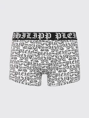 Philipp Plein Stretch Cotton Blend Boxers With Lettering Print - White