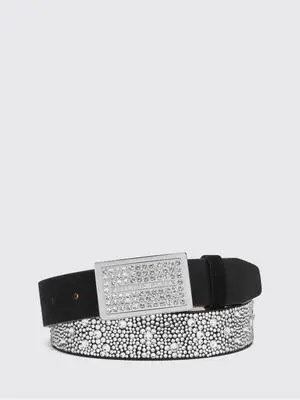 Philipp Plein Embellished Leather Belt - Silver
