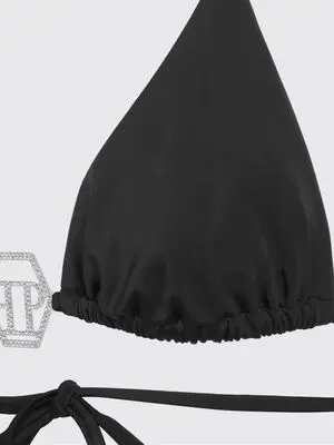 Philipp Plein Embellished Triangle Bikini Top - Black