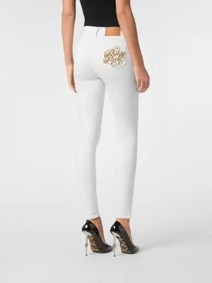Philipp Plein Skinny Fit Denim Jeans - White