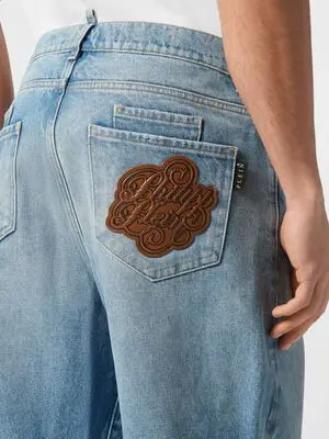 Philipp Plein Wide Leg Cotton Jeans