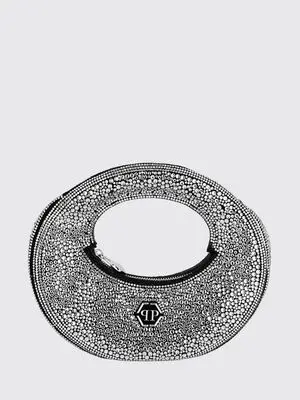 Philipp Plein Suede Bag With Rhinestones - Black