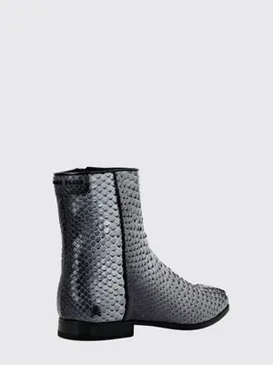 Philipp Plein Python Leather Ankle Boots - Silver