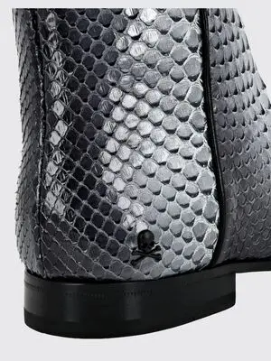 Philipp Plein Python Leather Ankle Boots - Silver