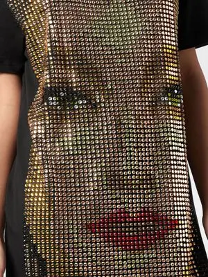 Philipp Plein Embellished Face T-shirt Dress