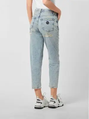 Philipp Plein Distressed Cropped Jeans