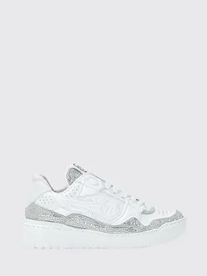 Philipp Plein Embellished Leather Low Top Sneakers - White