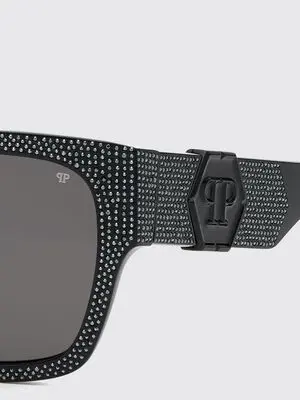 Philipp Plein Rhinestone Acetate Rectangle Sunglasses