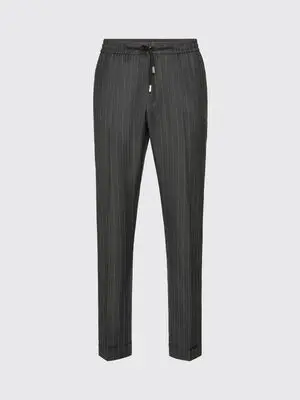 Philipp Plein Slim Fit Pinstriped Drawstring Trousers - Grey