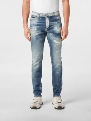 Philipp Plein Slim Fit Jeans With Abstract Pattern