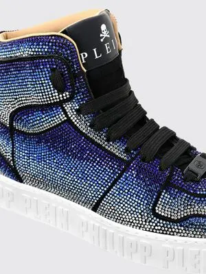 Philipp Plein Embellished Suede High Top Sneakers