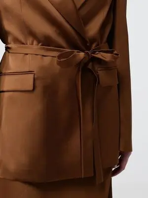 Andamane Satin Belted Blazer - Bronze