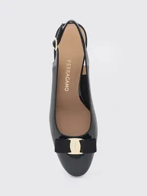 FERRAGAMO Vara Patent Leather Slingback Pumps - Black