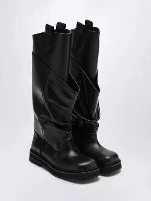 Attico La Passeggiata Knee High Leather Boots - Black