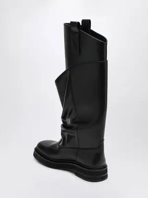 Attico La Passeggiata Knee High Leather Boots - Black