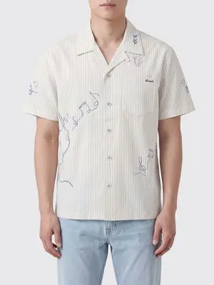 DUNST Printed Casual Cotton Blend Shirt - White