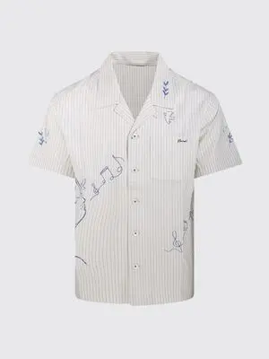 DUNST Printed Casual Cotton Blend Shirt - White