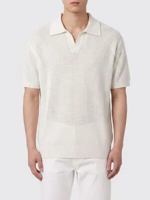 ROBERTO COLLINA Cotton Blend Knit Polo Shirt - White
