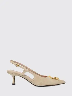 COCCINELLE Slingback Pumps With Gold Tone Detail - Beige