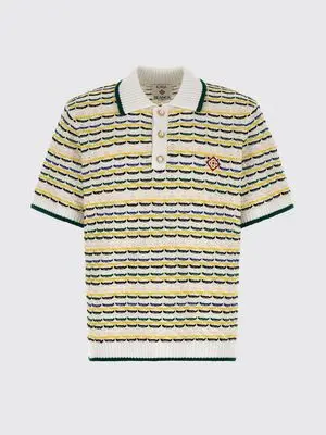 Casablanca Multi Cotton Knit Polo - Red
