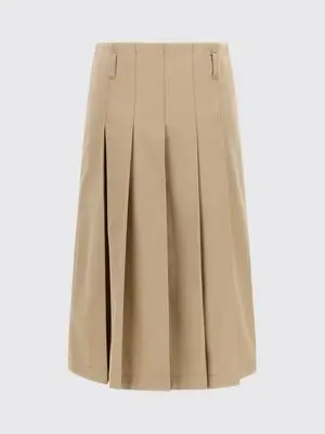 A.p.c. Pleated Cotton Midi Skirt - Beige